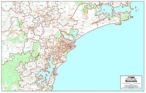 Buy Newcastle Postcode Wall Map by Cartodraft Australia – The Chart ...