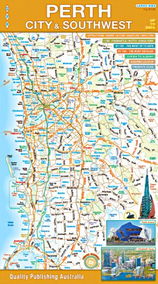 Buy Perth City & South West Road Map by QPA – The Chart & Map Shop