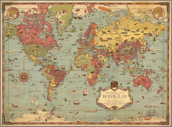 Buy Kids` 1931 World Map Vintage – The Chart & Map Shop