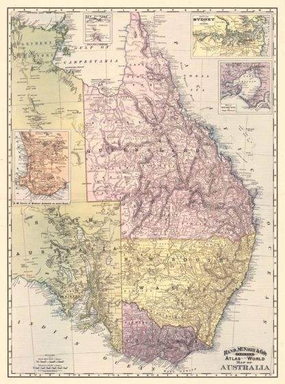 Buy Eastern Australia 1892 Vintage Map – The Chart & Map Shop