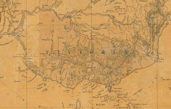 Buy Australia-The Routes of the Explorers 1859 Historical Map – The ...