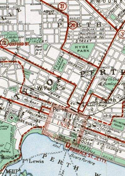 Buy Perth Districts with Tramway Routes Historical Map 1939 – The Chart ...