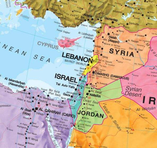 Buy Middle East Wall Map by Maps International – The Chart & Map Shop