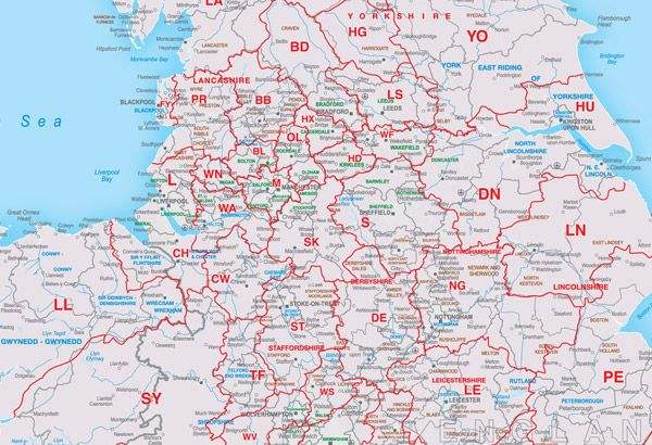 Buy British Isles Postcode Wall Map by Maps International – The Chart ...