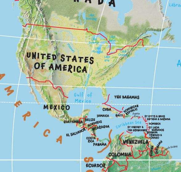 Buy Medium World Physical Wall Map by Maps International – The Chart ...