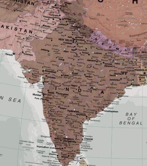 Buy Asia Executive Wall Map by Maps International – The Chart & Map Shop