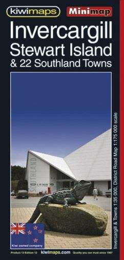 Buy Invercargill & Southland Towns Mini Road Map by KiwiMaps – The ...