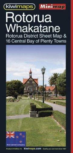 Buy Rotorua-Whakatane Mini Road Map by KiwiMaps – The Chart & Map Shop