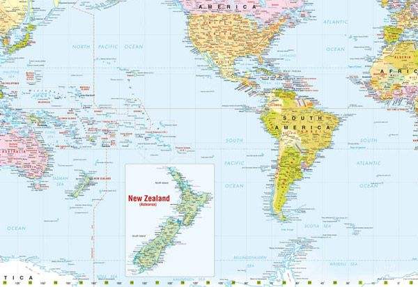 Buy The World Featuring New Zealand Enlargement Road Map by Kiwimaps ...