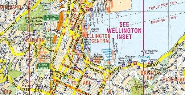 Buy Wellington Visitor Road Map by Kiwimaps – The Chart & Map Shop