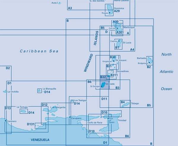 Buy Nautical Chart B32 Carriacou to Grenada (2009) – The Chart & Map Shop