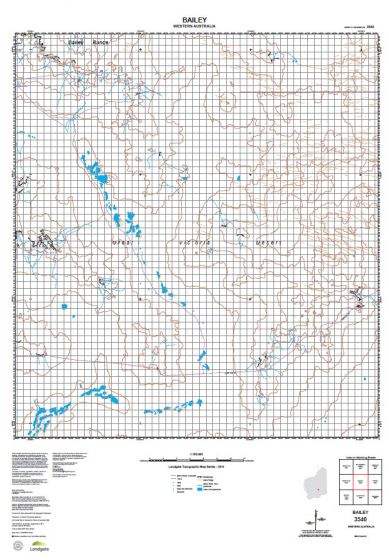 Buy 3540 Bailey Topographic Map by Landgate (2015) – The Chart & Map Shop