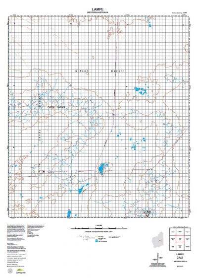 Buy 3747 Lampe Topographic Map by Landgate (2015) – The Chart & Map Shop