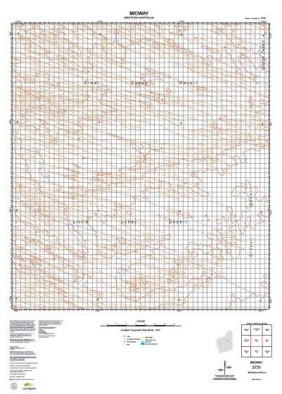 Buy 3751 Midway Topographic Map by Landgate (2015) – The Chart & Map Shop