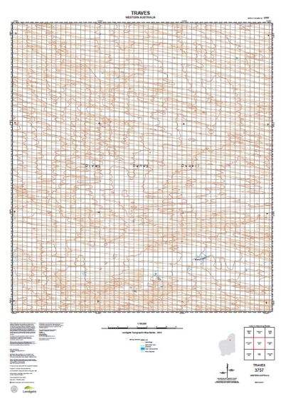 Buy 3757 Traves Topographic Map by Landgate (2015) – The Chart & Map Shop