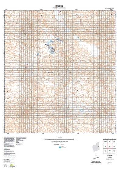 Buy 4350 Baron Topographic Map by Landgate (2015) – The Chart & Map Shop