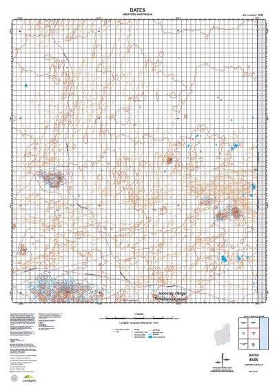 Buy 4646 Bates Topographic Map by Landgate (2015) – The Chart & Map Shop