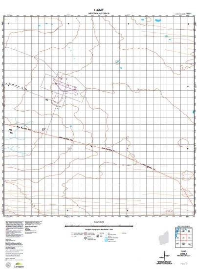 Buy 3662-1 Game Topographic Map by Landgate (2015) – The Chart & Map Shop