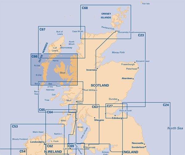 Buy Nautical Chart C66 Mallaig to Rudha Reidh & Outer Hebrides (2016 ...