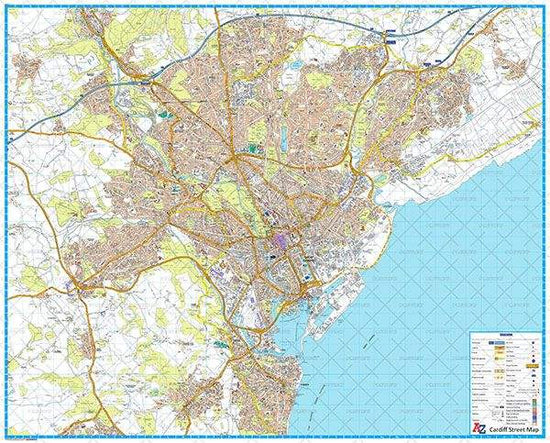 Buy Cardiff Street Map City Map by A-Z Maps (2016) – The Chart & Map Shop