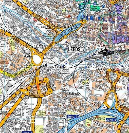 Buy Leeds Street Map City Map by A-Z Maps (2016) – The Chart & Map Shop