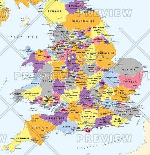 Buy United Kingdom Regions & Counties Wall Map-Colour Blind Friendly ...