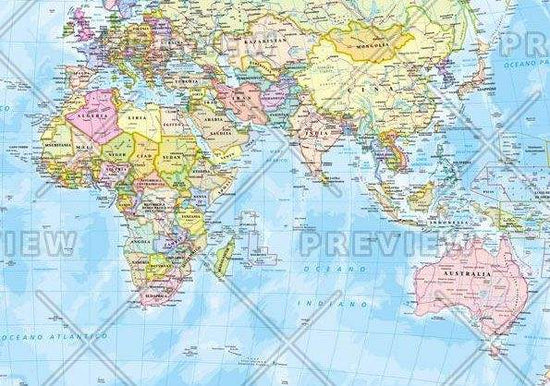 Buy Political World Map Italian (flat) by Geo4Map (2015) – The Chart ...