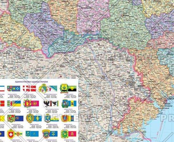 Buy Ukraine Political & Administrative Map in Ukrainian Wall Map by ...