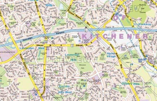 Buy Kitchener Waterloo Cambridge Wall Map by Lucidmap (2016) – The ...