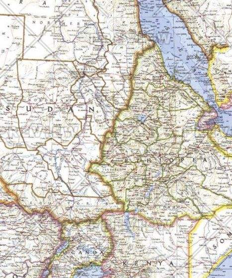 Buy Africa, Countries of the Nile 1963 Wall Map by National Geographic ...