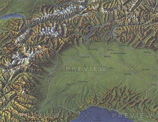 Buy Decorative Map of the Alps Wall Map by National Geographic (1965 ...