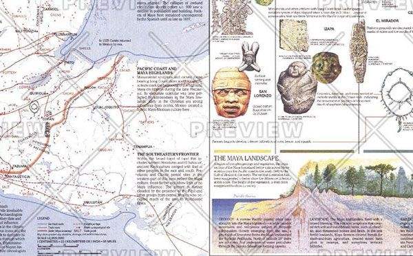 Buy Ancient Maya Wall Map by National Geographic (1989) – The Chart ...