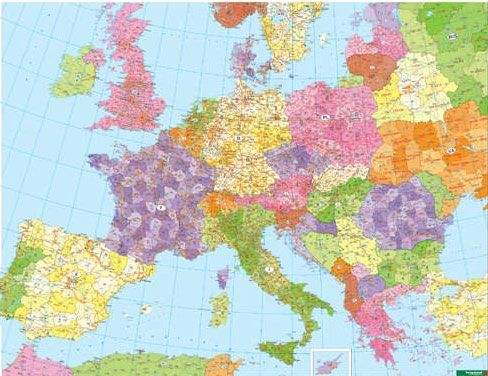 Buy Europe Postcode Map (2014) – The Chart & Map Shop