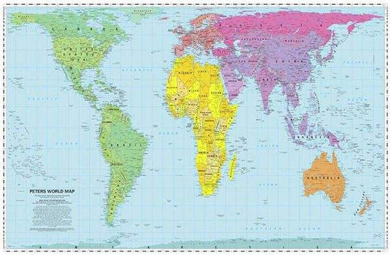 Buy Peters Projection World Map Large by Kartographie Huber – The Chart ...