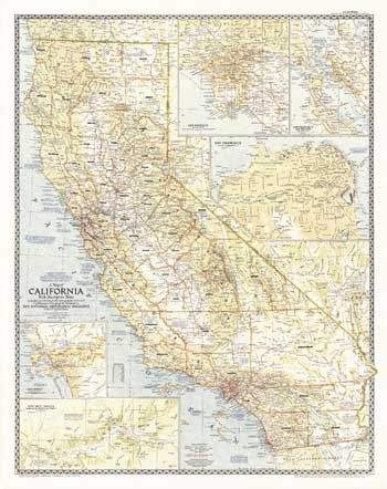 Buy California (1954) Vintage Map by National Geographic – The Chart ...