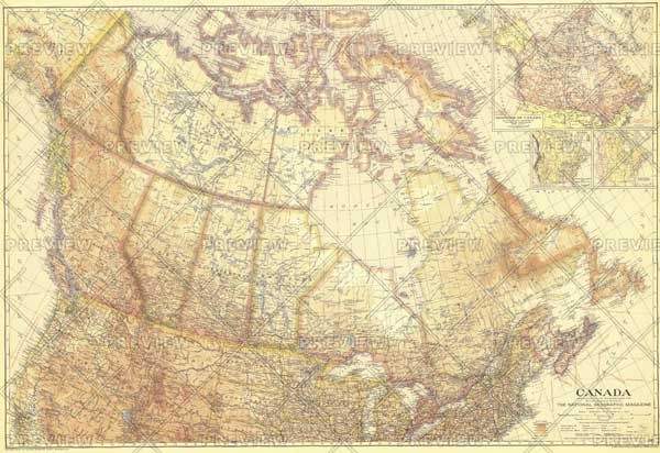 Buy Canada (1936) Vintage Map by National Geographic – The Chart & Map Shop
