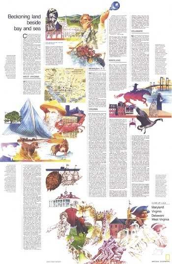 Buy Close-up USA, Mid-Atlantic States Theme (1976) Vintage Map by ...