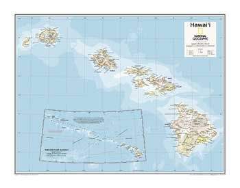 Buy Hawaii Wall Map by National Geographic – The Chart & Map Shop