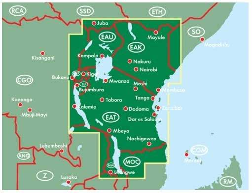 Buy Kenya, Tanzania, Uganda & Rwanda Road Atlas by Freytag-Berndt – The ...