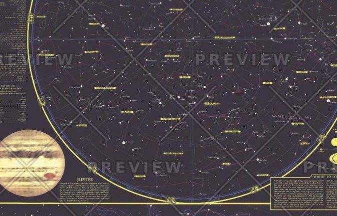Buy The Heavens Wall Map by National Geographic (1970) – The Chart ...