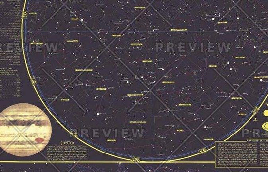 Buy The Heavens Wall Map by National Geographic (1970) – The Chart ...
