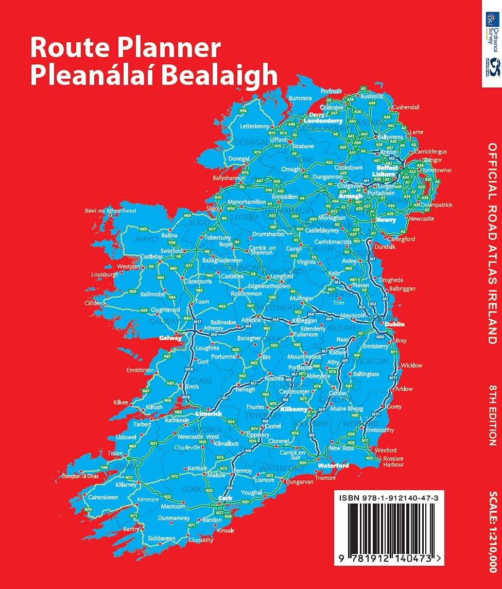 Buy Official Road Atlas Ireland by Ordnance Survey – The Chart & Map Shop