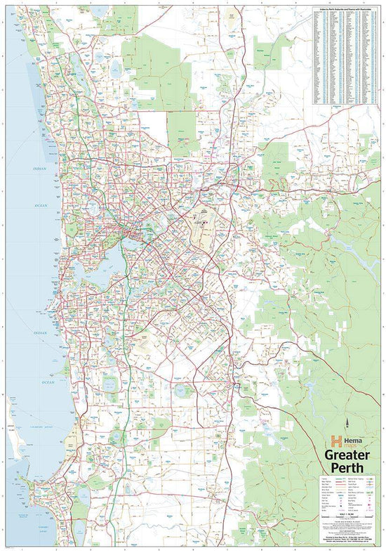 Buy Perth & Region Wall Map by Hema Maps – The Chart & Map Shop