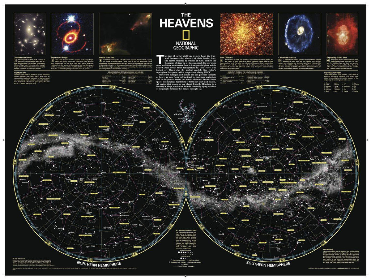 Buy The Heavens Wall Map by National Geographic (2016) – The Chart ...